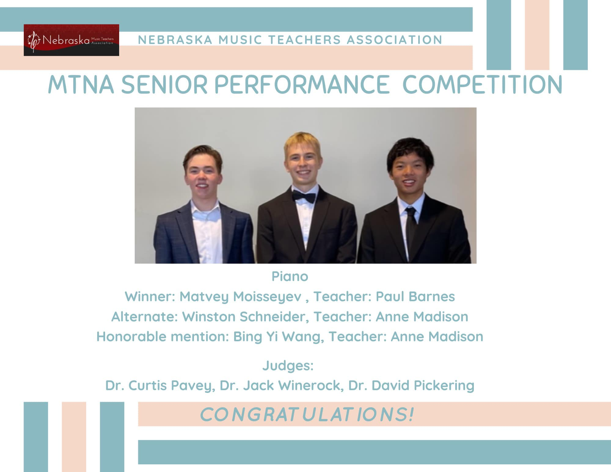 2023 Student Winners – Nebraska Music Teachers Association